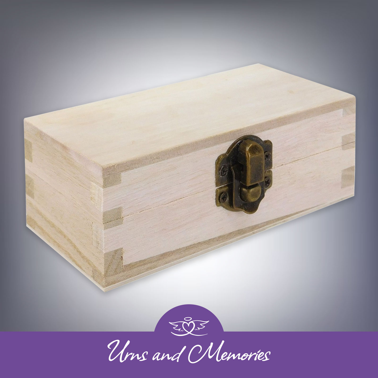 12cm Mini Slim Rectangular Budget Wooden Hinged Box for Ashes